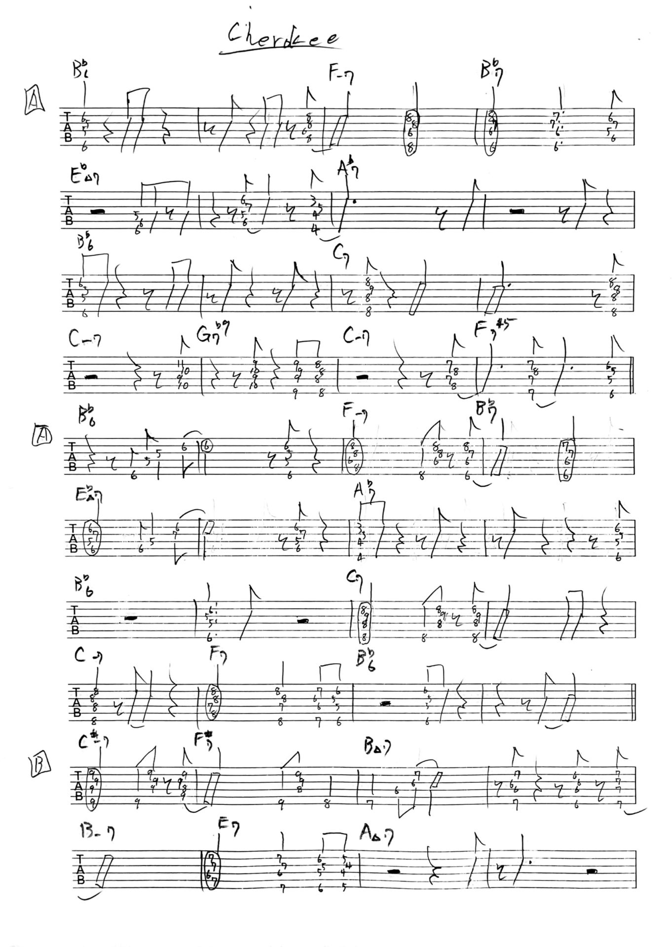 cherokee-バッキングtab譜 - 小笠原ギター教室
